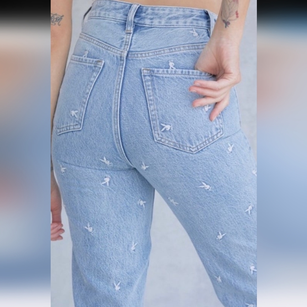 Rare Vint Pacsun + Playboy Stonewash Embroidered High… - Gem